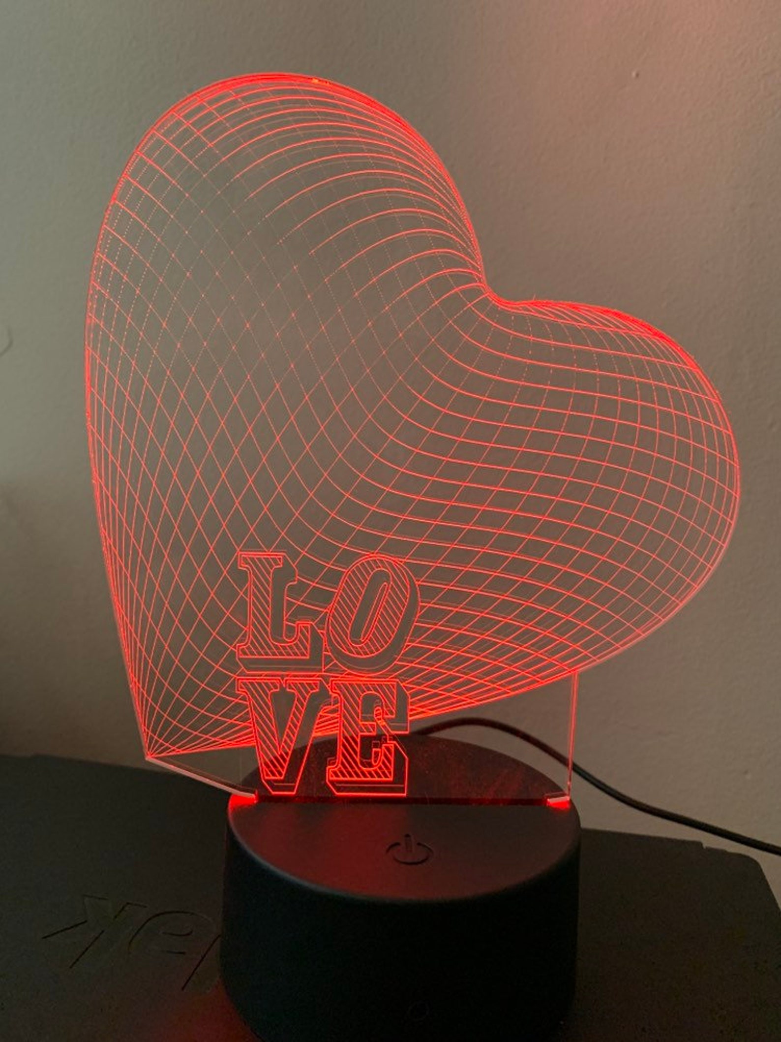 Big Heart Love Led Lamppersonalized 3D Illusion Smart APP - Etsy