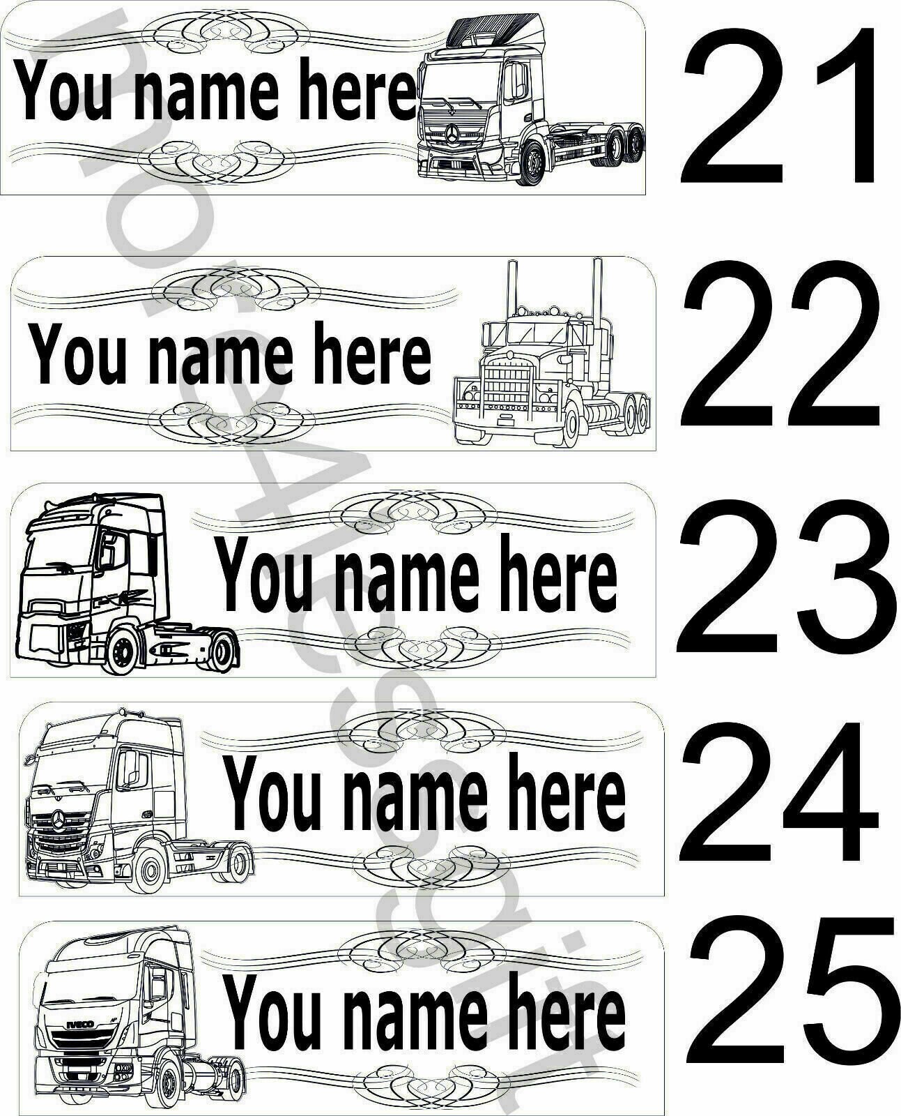 Truck Name Plate Show Plate Name Sign Truck, Lorry. Tractor, Van ...