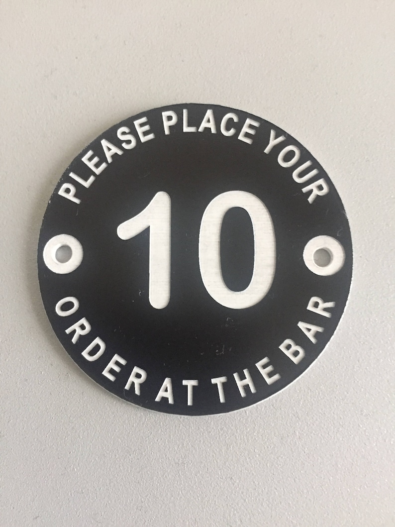 12 X Engraved, Please Place Your Order, Table Numbers, Hotels ...