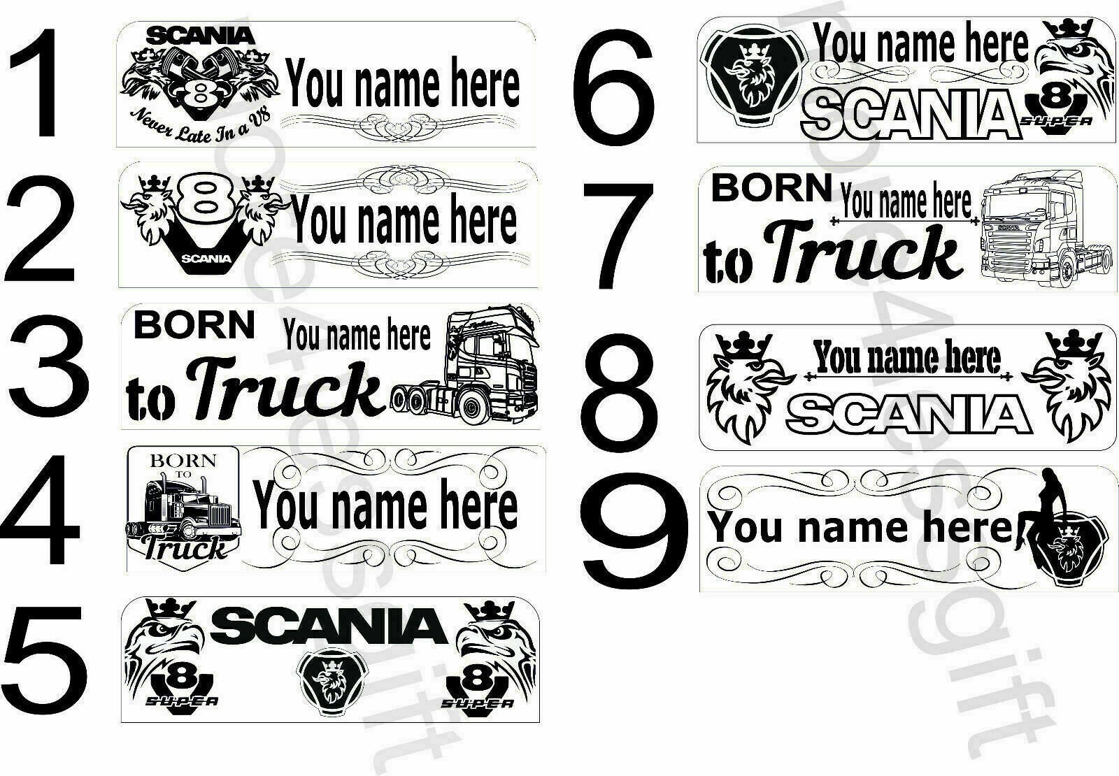 Truck Name Plate Show Plate Name Sign Truck, Lorry. Tractor, Van ...
