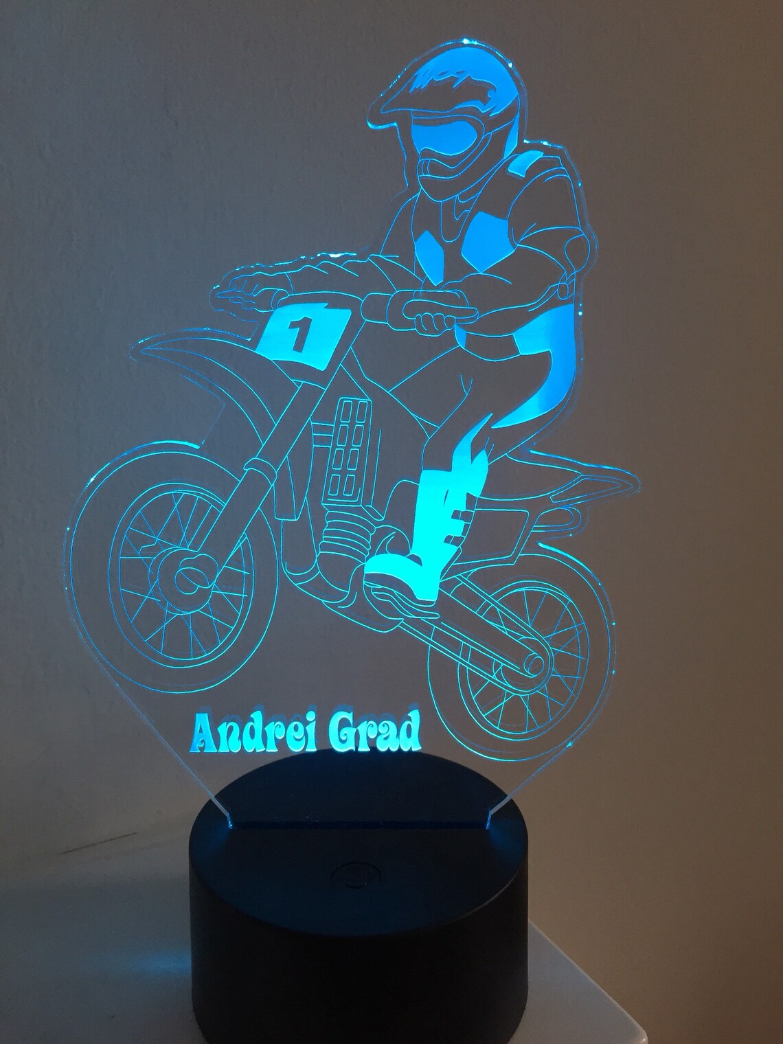 Personalized 3D Motocross LED Lamp, Bluetooth App Control - Etsy
