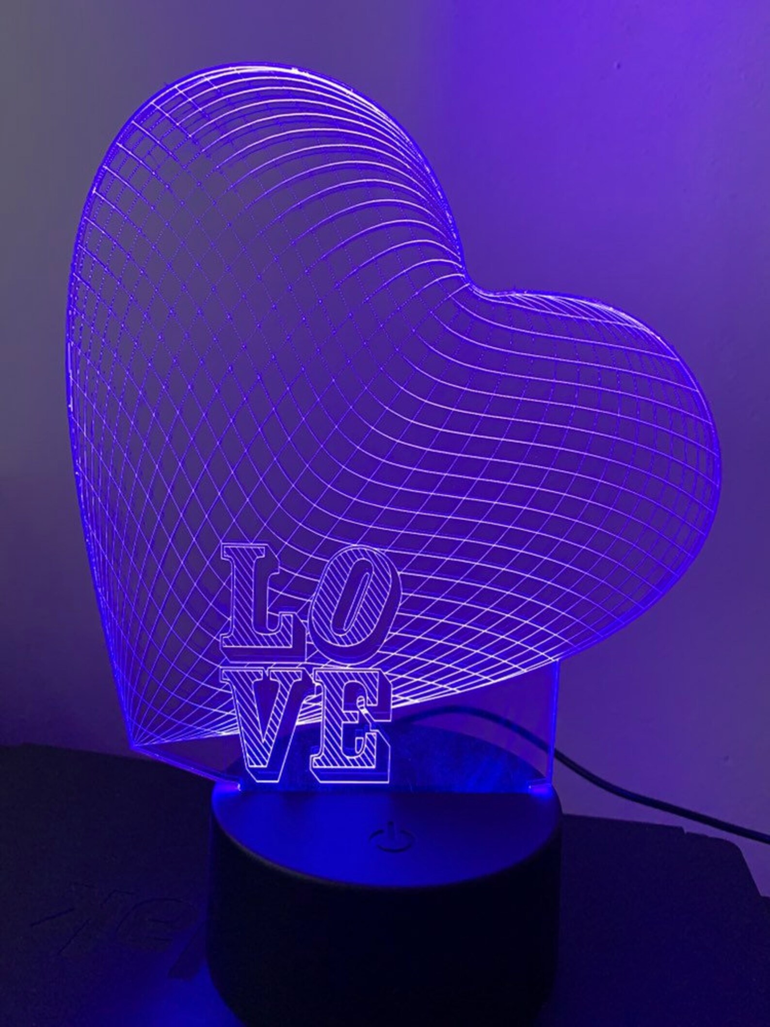 Big Heart Love Led Lamppersonalized 3D Illusion Smart APP - Etsy