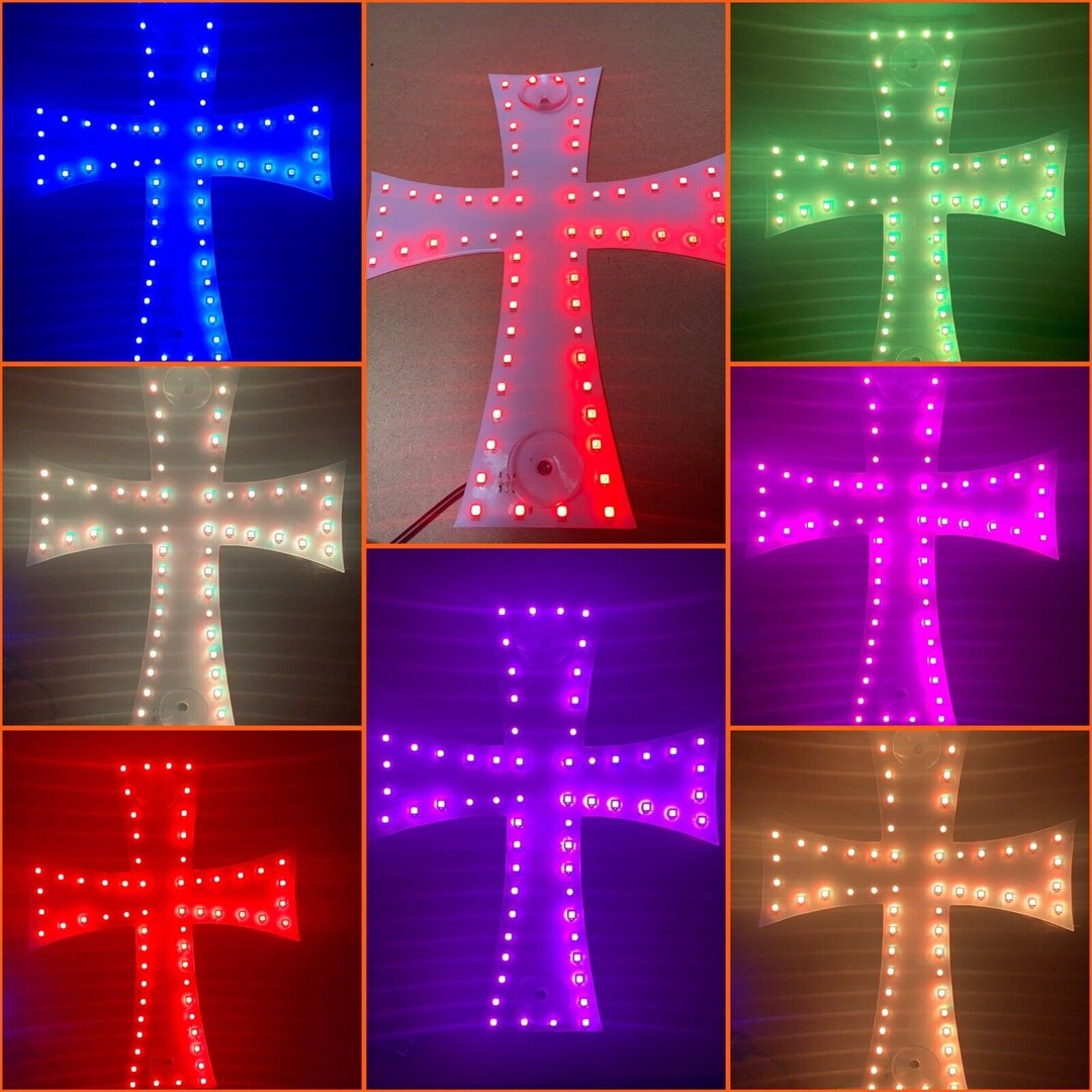 Truck Cross Sign 12/24V LED Interior RGB 7 Colors 62 Leds 1.5 M Cable ...