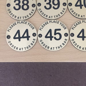 12 X Engraved, Please Place Your Order, Table Numbers, Hotels ...