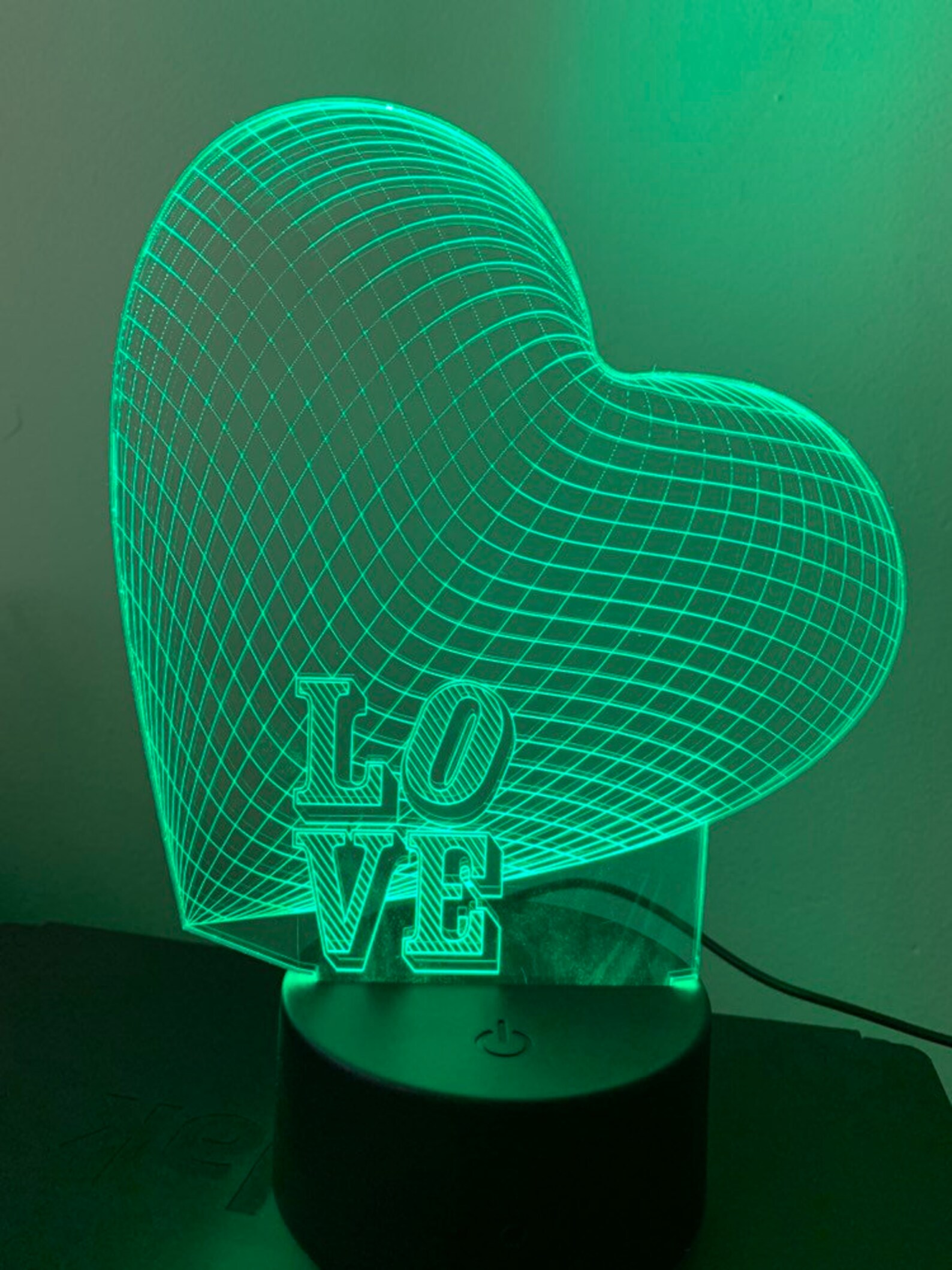 Big Heart Love Led Lamppersonalized 3D Illusion Smart APP - Etsy