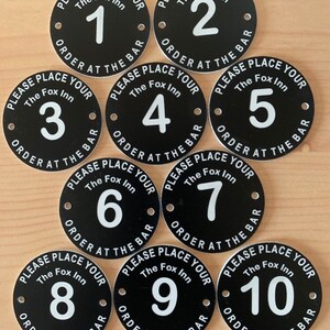 12 X Engraved, Please Place Your Order, Table Numbers, Hotels ...