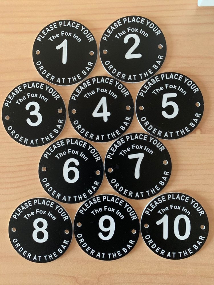 12 X Engraved, Please Place Your Order, Table Numbers, Hotels ...