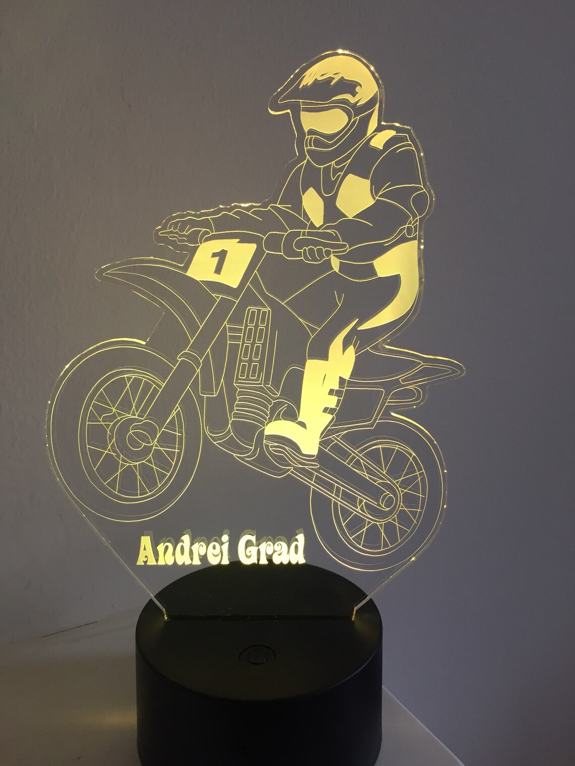 Personalized 3D Motocross LED Lamp, Bluetooth App Control - Etsy