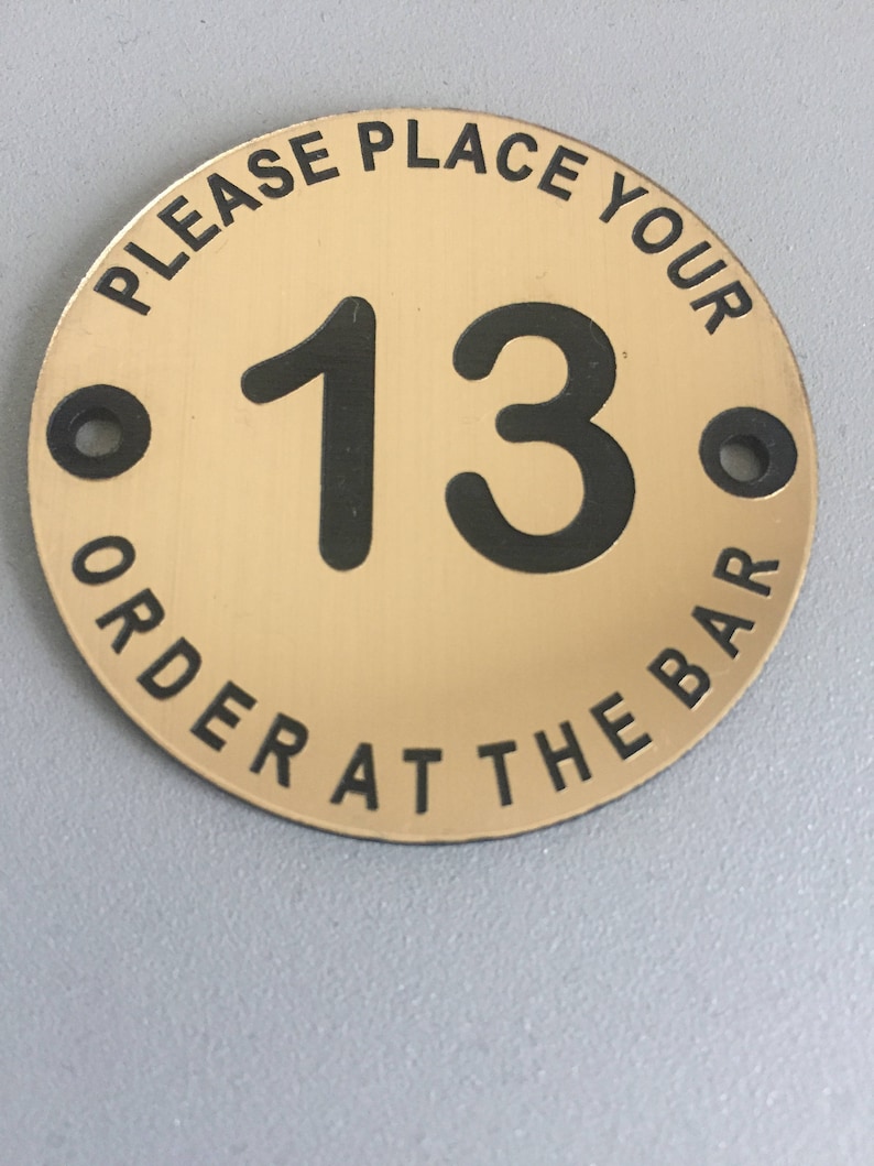 12 X Engraved, Please Place Your Order, Table Numbers, Hotels ...