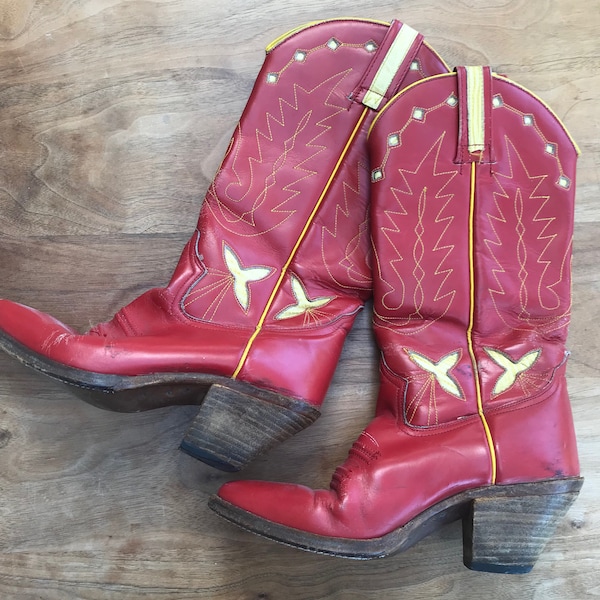 Red Cowboy Boots - Etsy