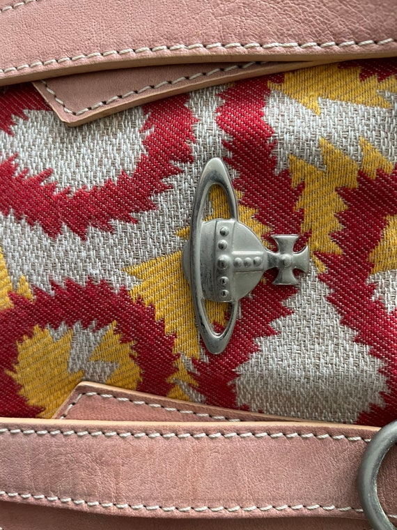 Rare Vivienne Westwood Swiggle Canvas and Leather Bag - Gem
