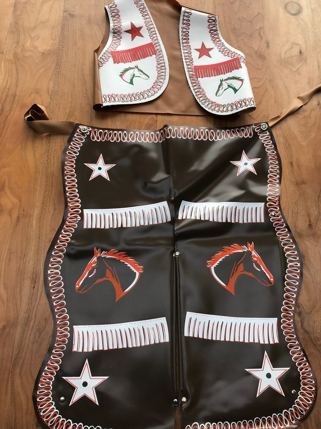 Vintage Cowboy Waistcoat & Chaps Fancy Dress Costume, Kids 3- 4 Years ...