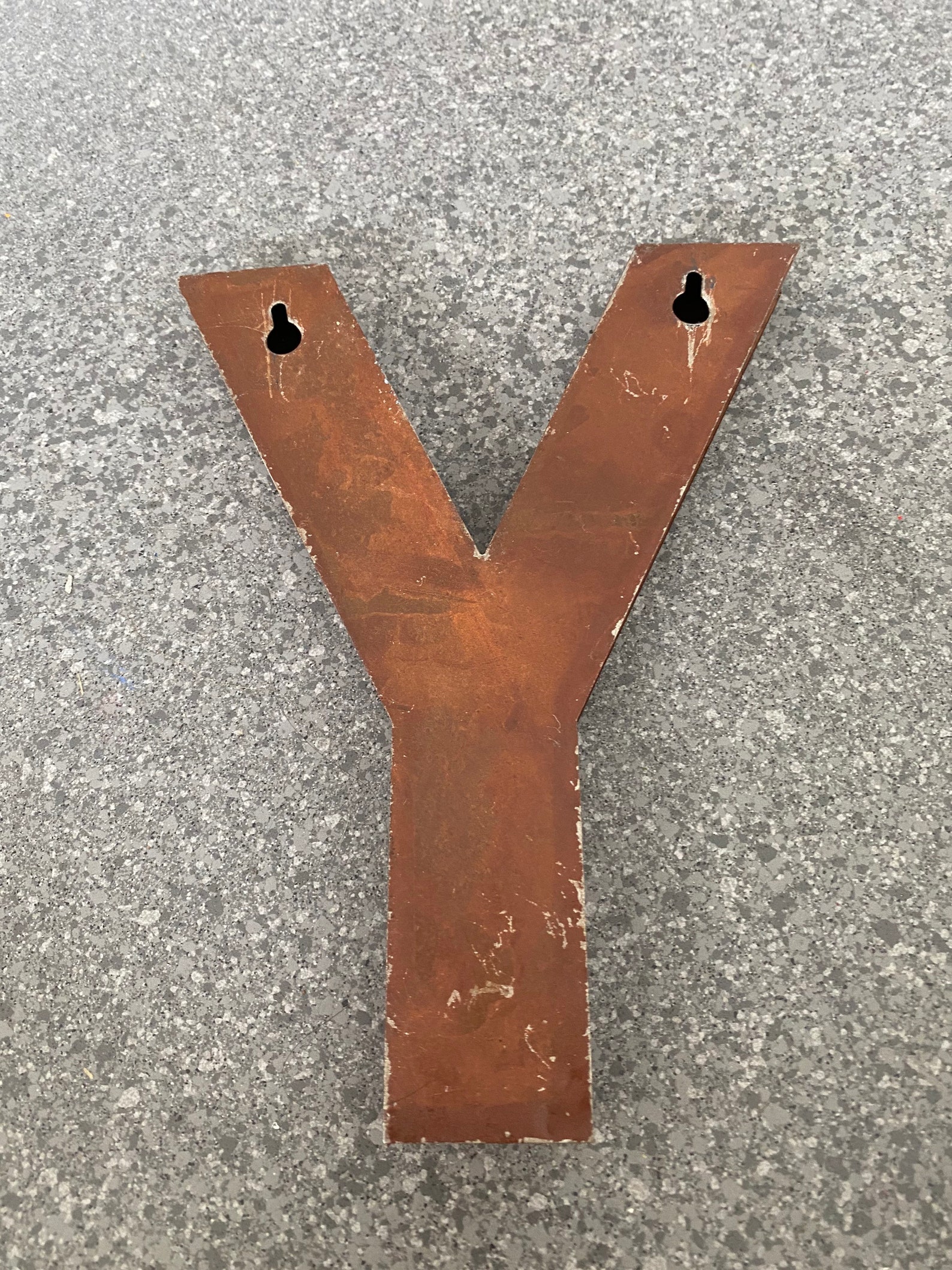 Vintage Brown Metal Letter “Y” - Etsy