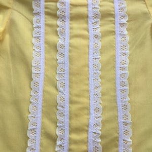 1960s Little Girls Drop-waist Dress in Daffodil Yellow With Lace Trim ...