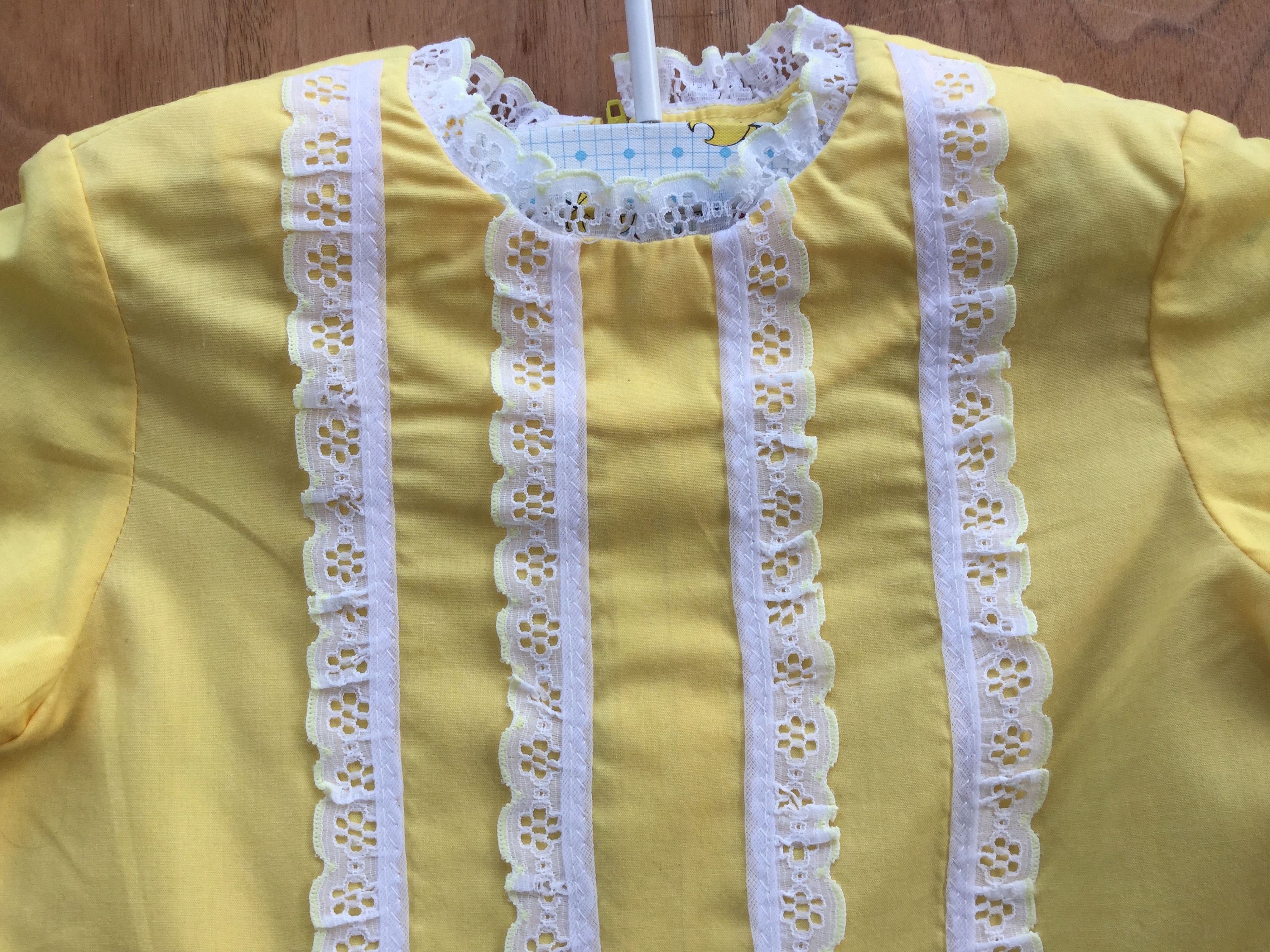 1960s Little Girls Drop-waist Dress in Daffodil Yellow With Lace Trim ...