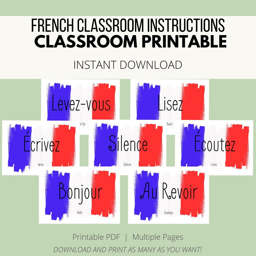 French Classroom Instructions Wall Display Flashcards - Etsy