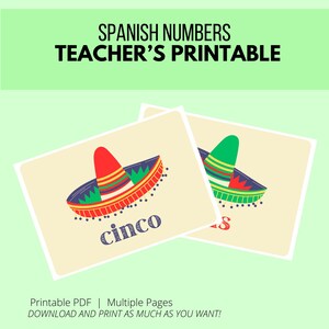 Spanish Teacher Numbers Flashcard Classroom Wall Display - Etsy