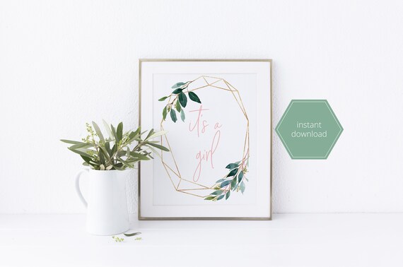 Printable It's a Girl Sign Instant Download Girl Baby | Etsy