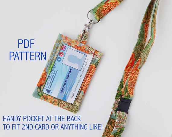 Badge Holder Pdf Sewing Pattern Pdf ID Card Holder Digital - Etsy Australia