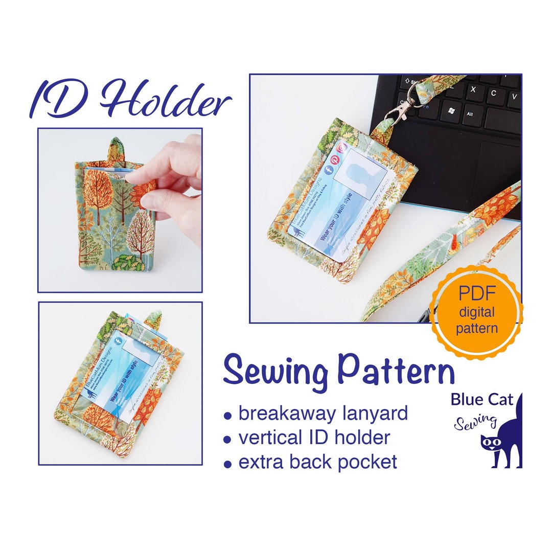 Badge Holder Pdf Sewing Pattern Pdf, ID Card Holder, Digital Download ...