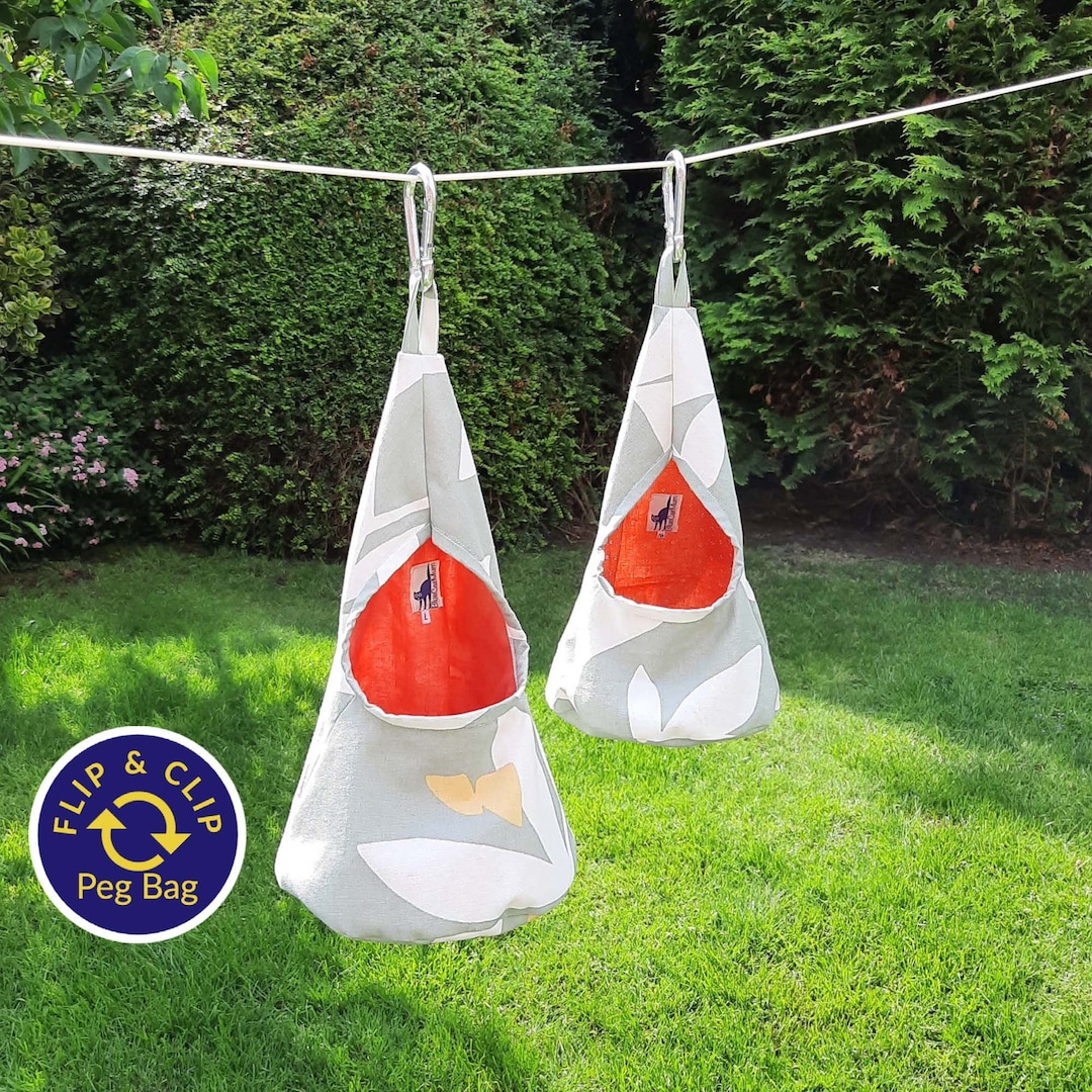 Pretty Peg Bag, Clothespin Organiser, Laundry Accessories, Wall Hanging ...