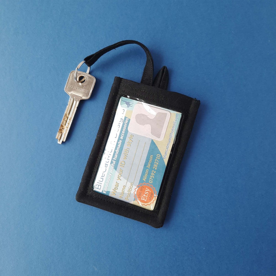 Black Fabric Lanyard, Keychain Card Holder, School ID Badge With Key ...