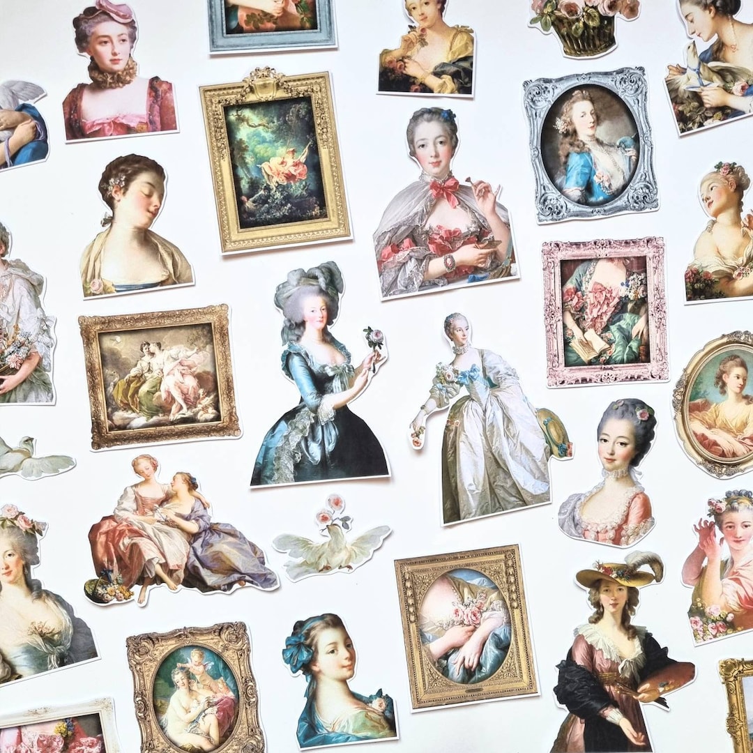 ROCOCO Stickers ~ Classical Art Stationery - 18th Century Art ~ Marie ...