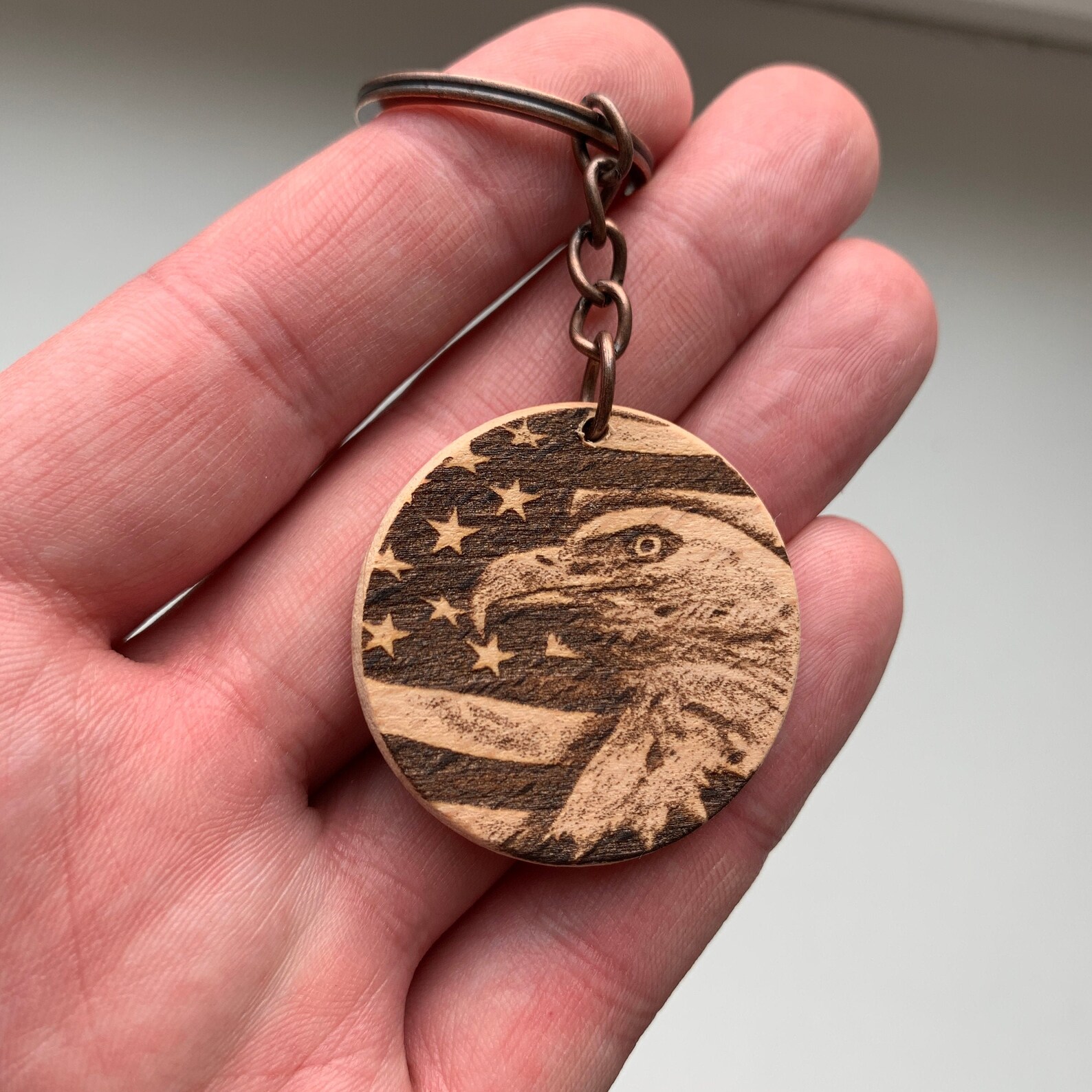USA Keychain American Flag Keychain Eagle Keychain Engraved - Etsy