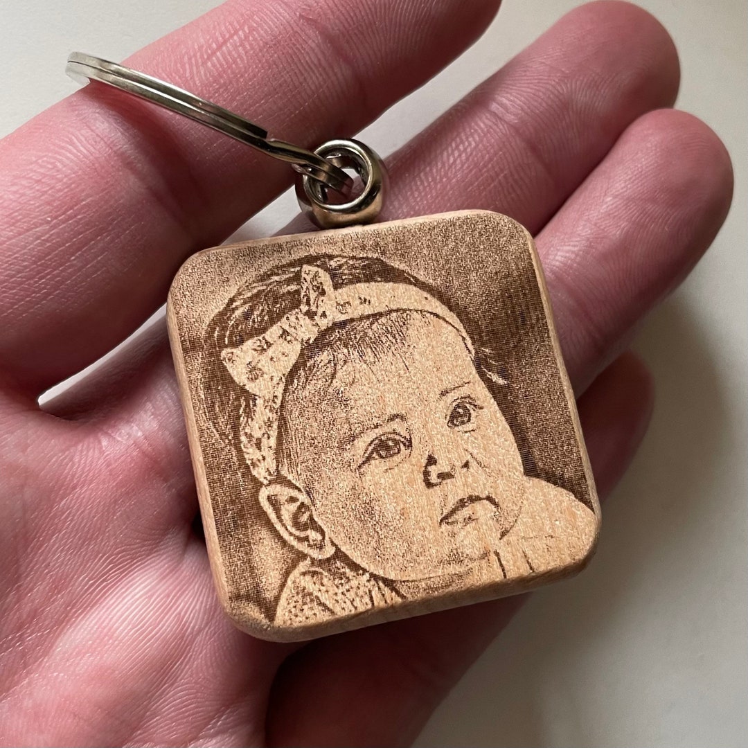 Picture Keychain Personalized Keychain Wooden Keychain - Etsy