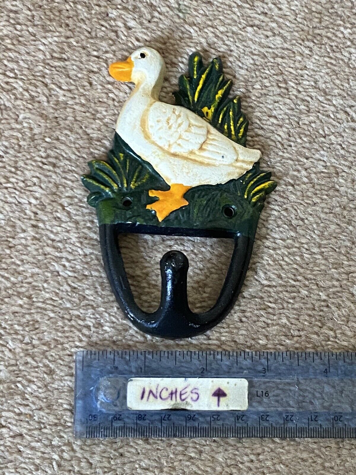 Vintage Goose/duck Cast Iron Door Stop and Hanging Hook Irish Cottage ...