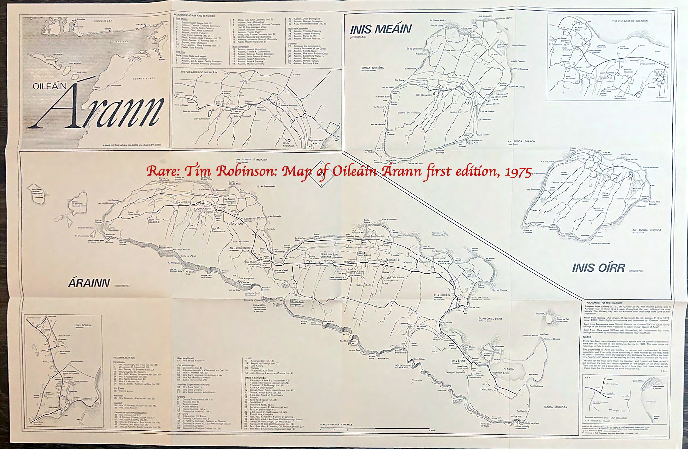 Uber Rare Tim Robinson: Map of Oileáin Árann (aran Islands) First ...