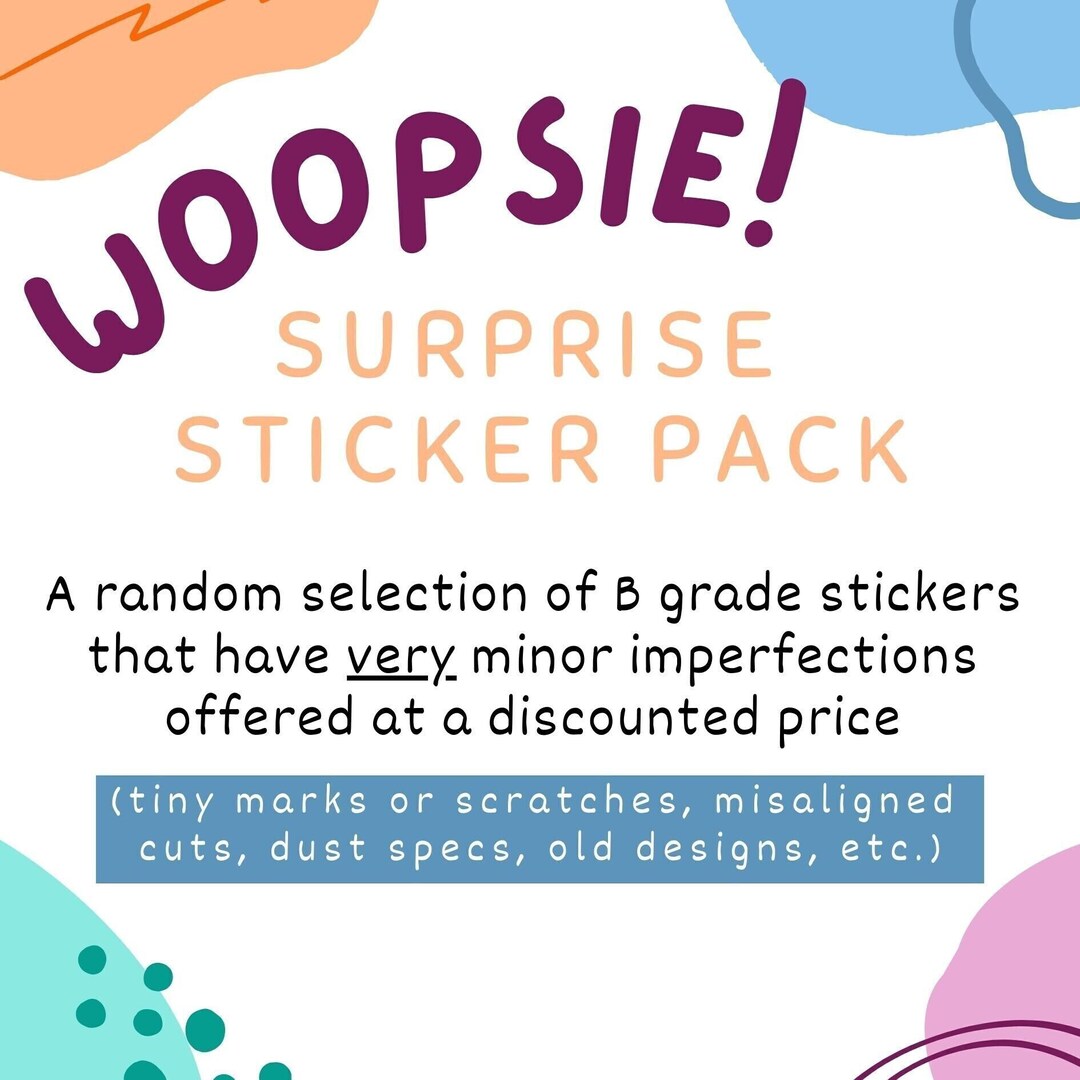 Woopsie! Surprise Sticker Pack | Pack of 5 | B-grade Stickers ...