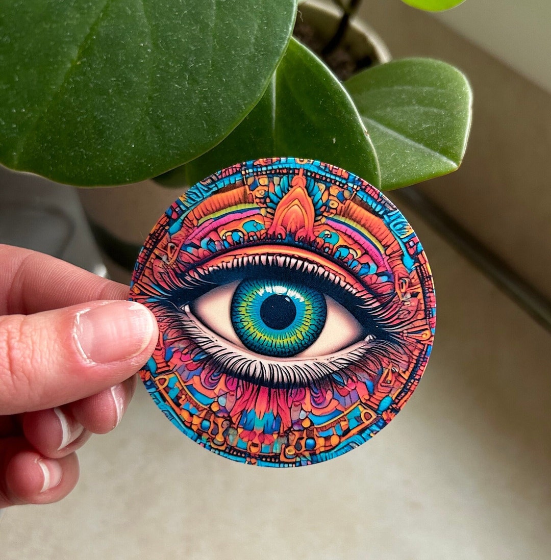 Trippy Eye Sticker Decal | Psychedelic Eye Vinyl Sticker | Colorful ...