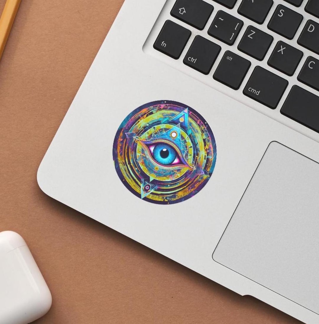 Trippy Third Eye Sticker: Psychedelic Vinyl Decal - Etsy