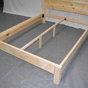 Unfinished Farmhouse Platform Bed With Headboard - Queen - Solid Wood ...