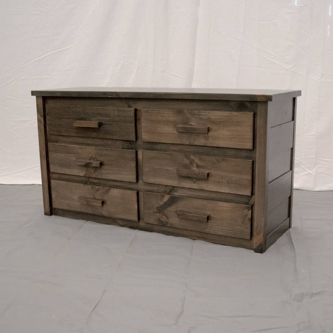 Rustic Farmhouse 6 Drawer Dresser - Pine Wood/handcrafted in the ...