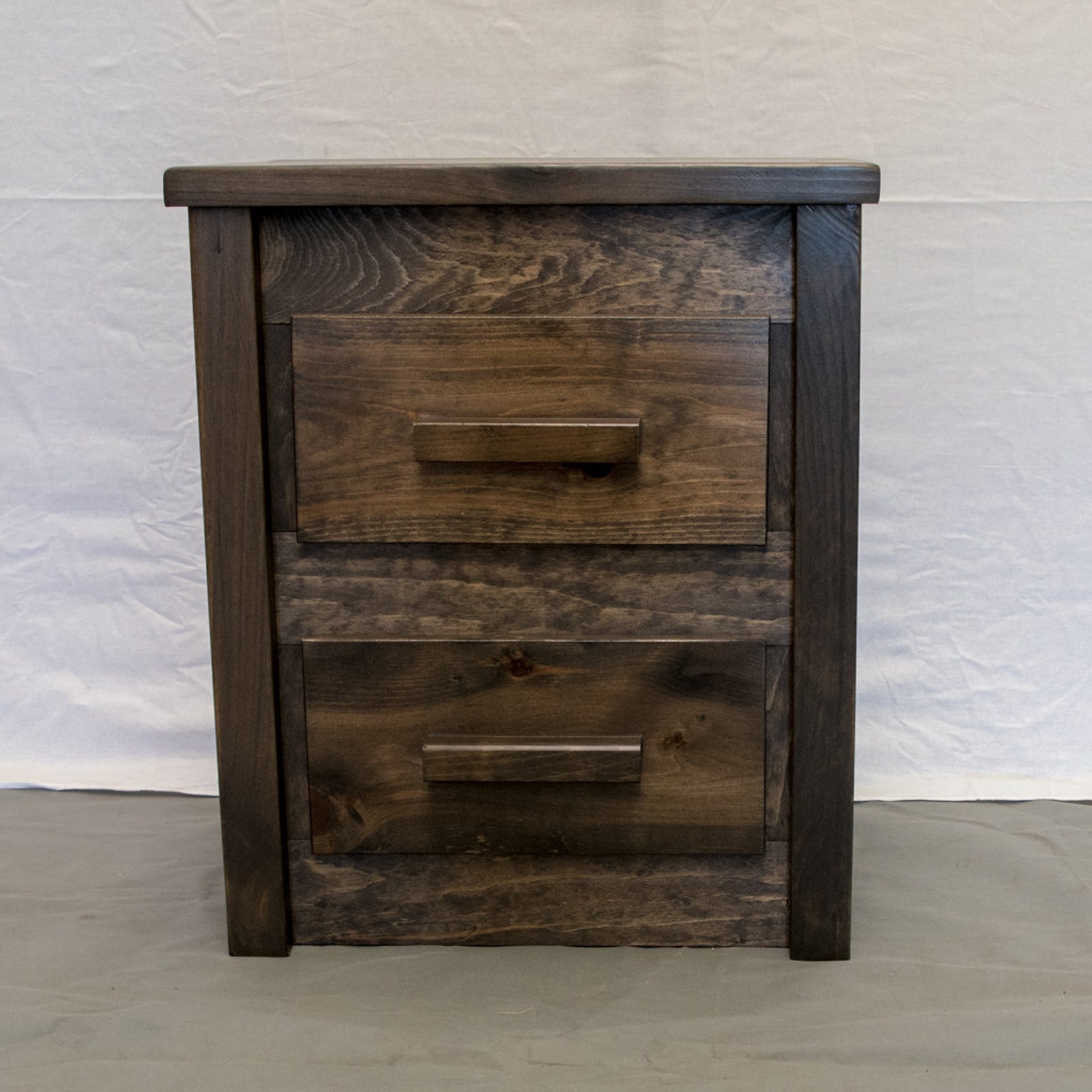 Rustic Solid Wood Nightstand ~ 2 Dovetail Drawers | Amish Handcrafted ...