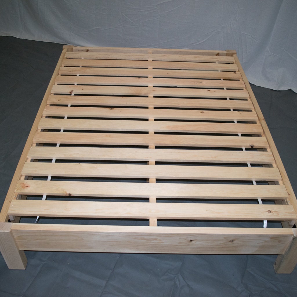 Solid Wood Platform Bed ~ King ~ Unfinished | Farmhouse Bed Frame ...