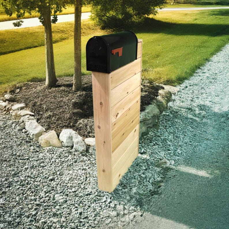 Solid Cedar Wood Classic Mailbox Stand ~ Unfinished | Amish Handcrafted ...