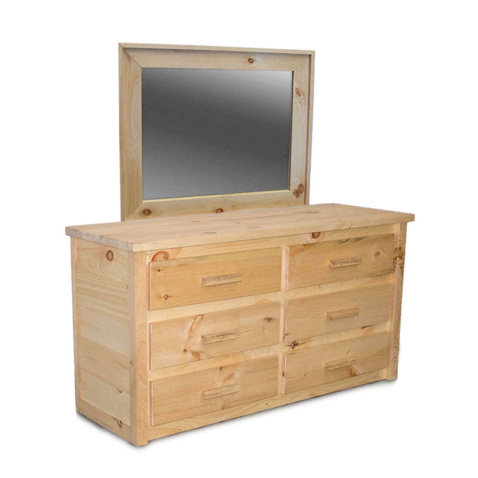 Unfinished Farmhouse 6 Drawer Dresser With Mirror / Wood Reclaimed ...