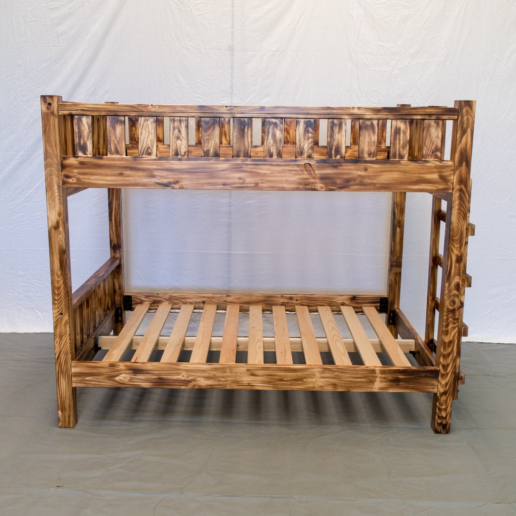 Handmade Solid Wood Bunk Bed ~ Twin ~ Torched | Amish Handcrafted in ...
