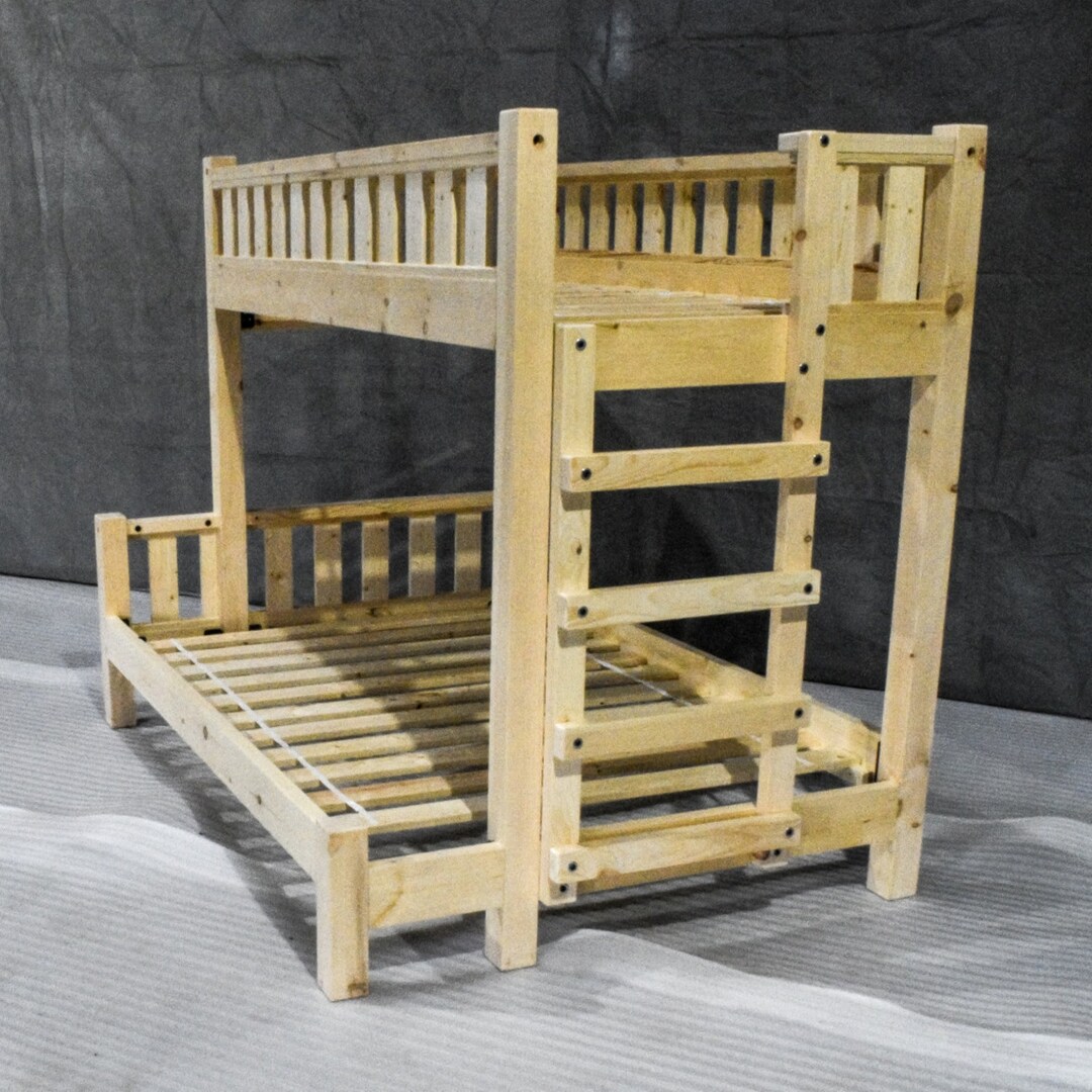 Unfinished Farmhouse Bunk Bed - Fullxl Over Queen - Solid Wood/handcrafted in the Midwest/free ...