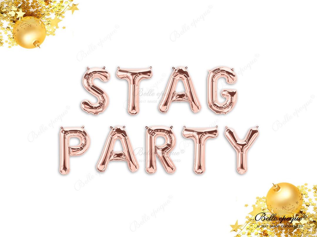 STAG PARTY Balloons | Rose Gold Balloons | Silver Balloons | Letter ...