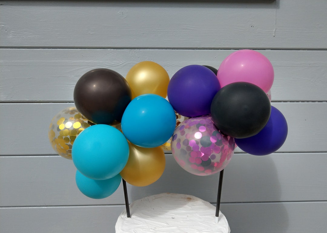 Balloon Cake Topper Mini Garland, Custom Colors Cake Toppers, Confetti ...
