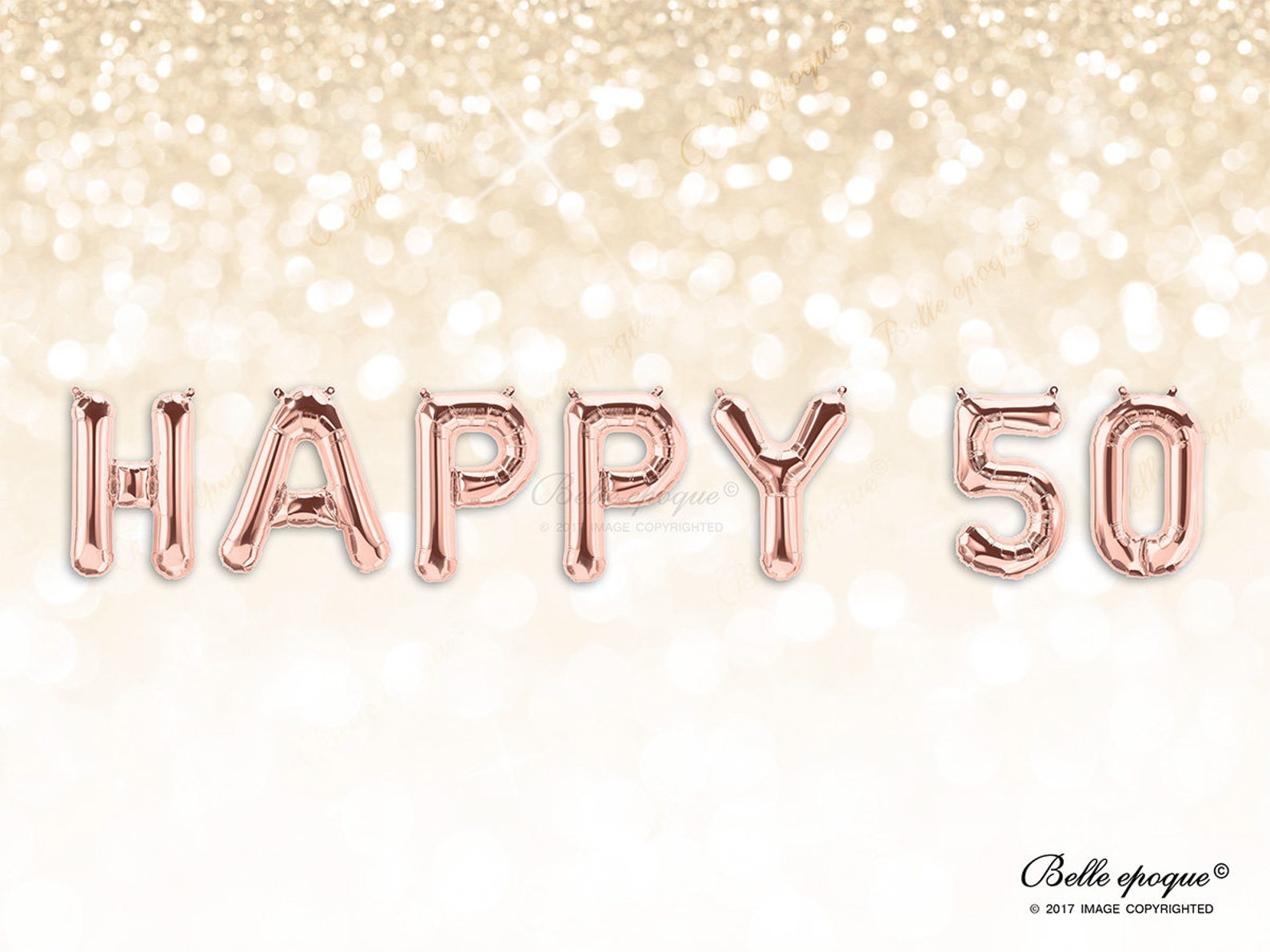 HAPPY 50 Rose Gold Balloons Party Balloons Balloon Mylar | Etsy