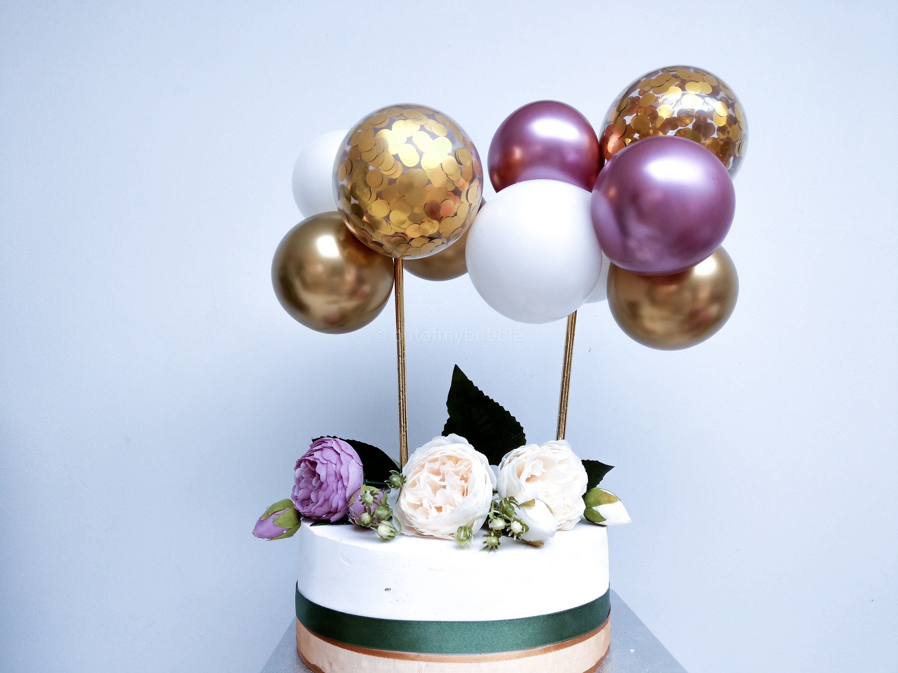 Gold Balloon Cake Topper Confetti DIY Kit Bachelorette, Happy Birthday ...
