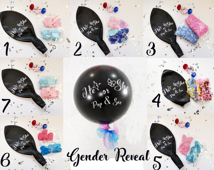Gender Reveal Balloon Pop, 1 Baby Gender Reveal Confetti Balloon Set ...
