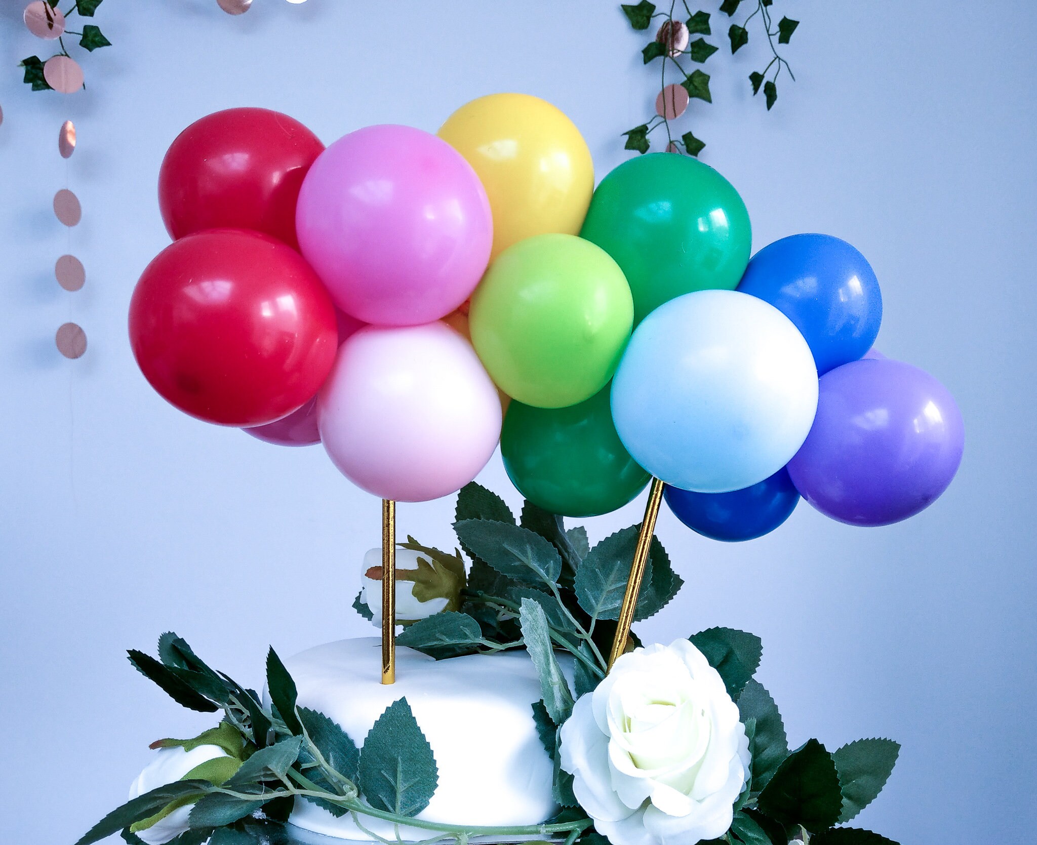 Rainbow Balloon Cake Topper 5 Mini Bunting Banner - Etsy