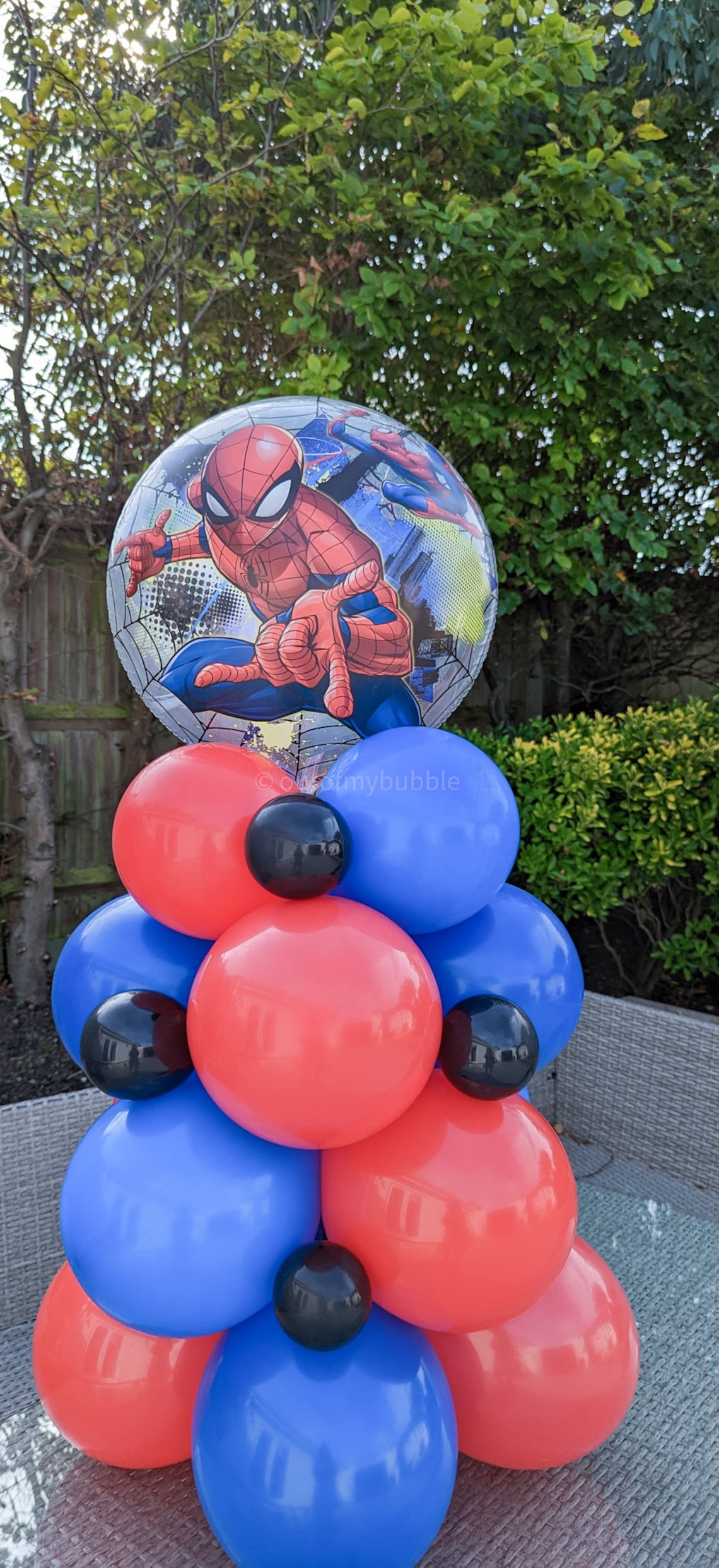 Spiderman Balloons Tower Sculpture Kids Party Decorations Happy ...