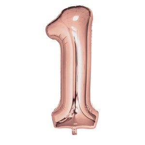 Balloons 32" Foil, Rose Gold Balloons, Rose Gold Number, Happy Birthday ...